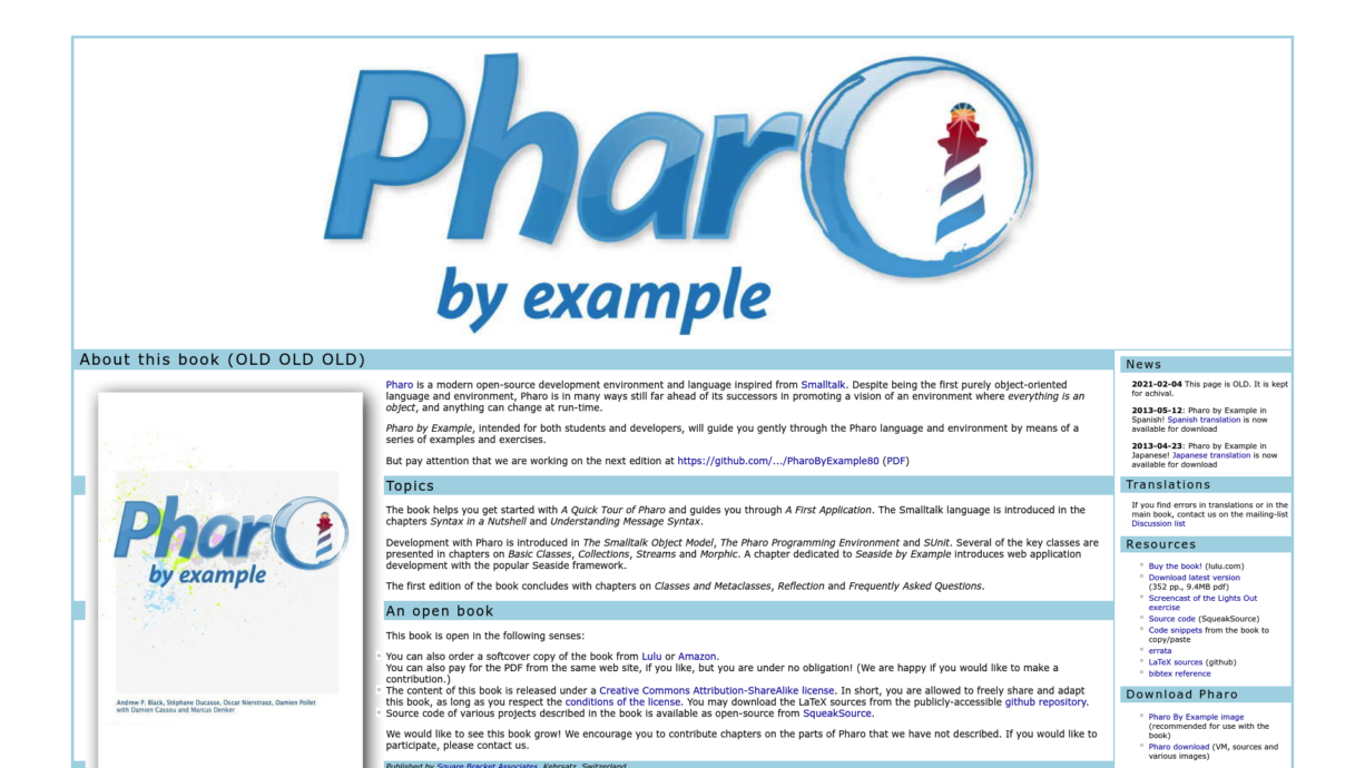 Pharo by Example – Free Programming E-books