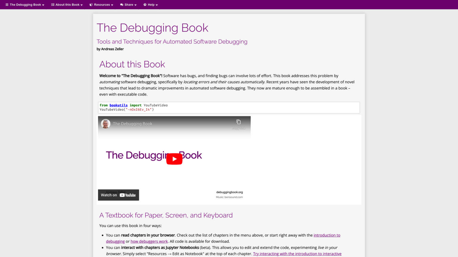 The Debugging Book – Free Programming E-books
