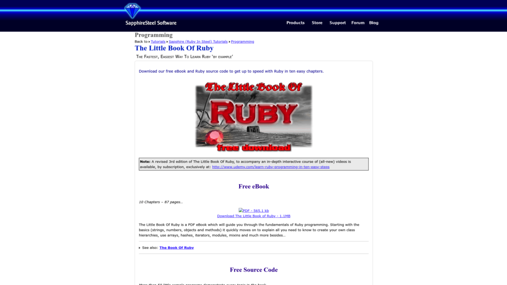 The Little Book Of Ruby – Free Programming E-books